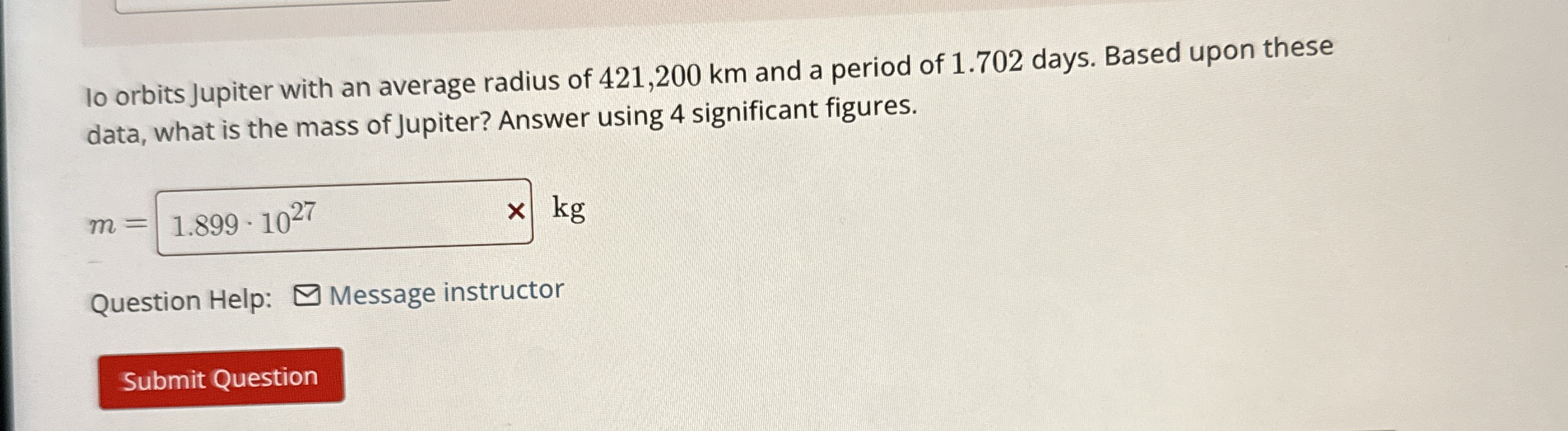 Solved l0 ﻿orbits Jupiter with an average radius of | Chegg.com
