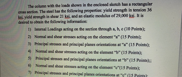 Solved The column with the loads shown in the enclosed | Chegg.com