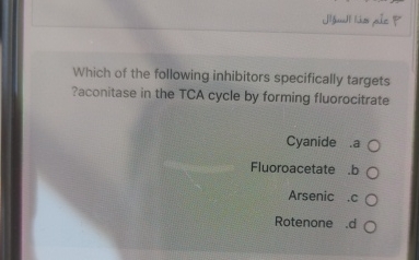 Solved PWhich of the following inhibitors specifically | Chegg.com