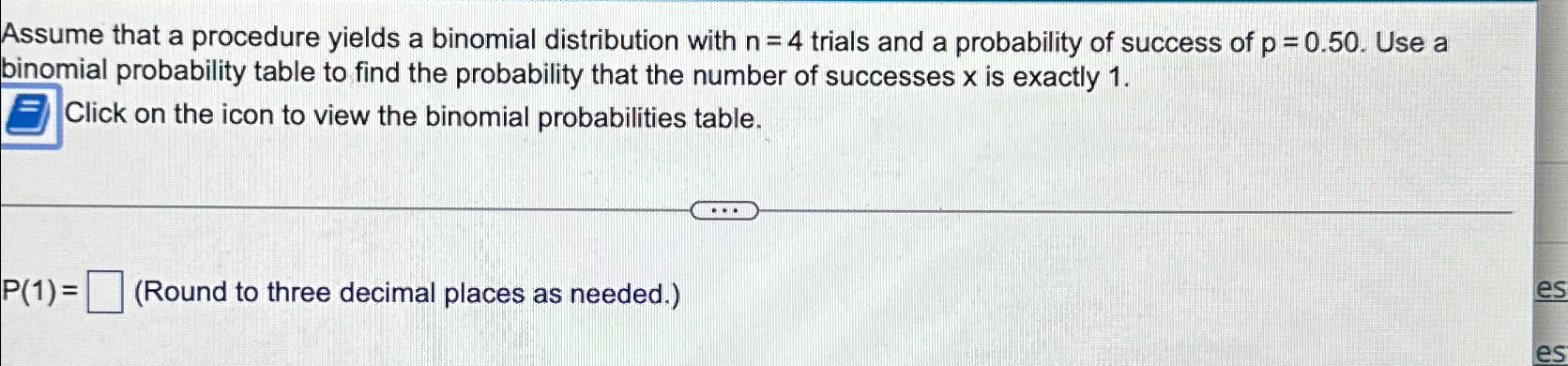 Solved Assume that a procedure yields a binomial | Chegg.com