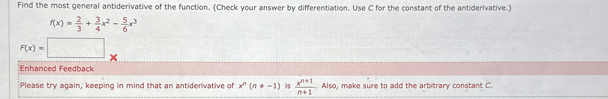 Solved Find the most general antiderivative of the function. | Chegg.com