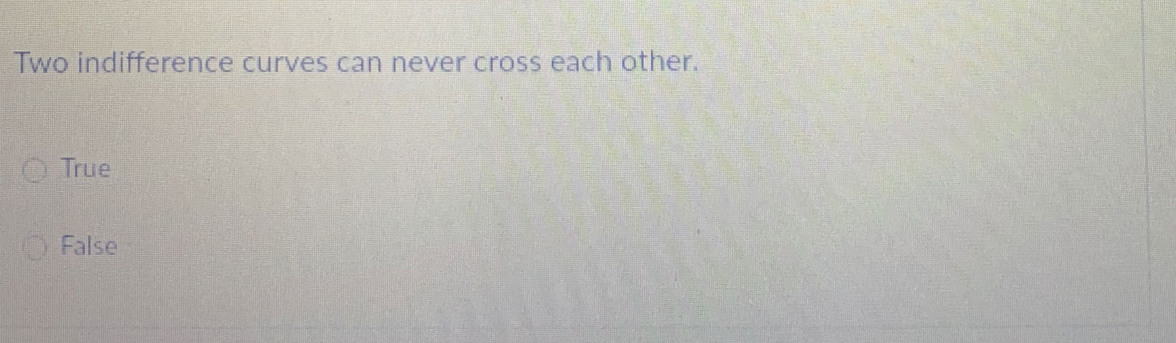 Solved Two indifference curves can never cross each | Chegg.com