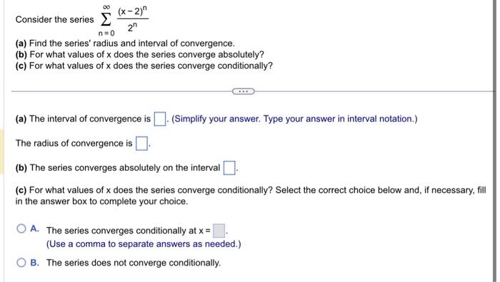 Solved Consider the series \\( \\sum_{n=0}^{\\infty} | Chegg.com