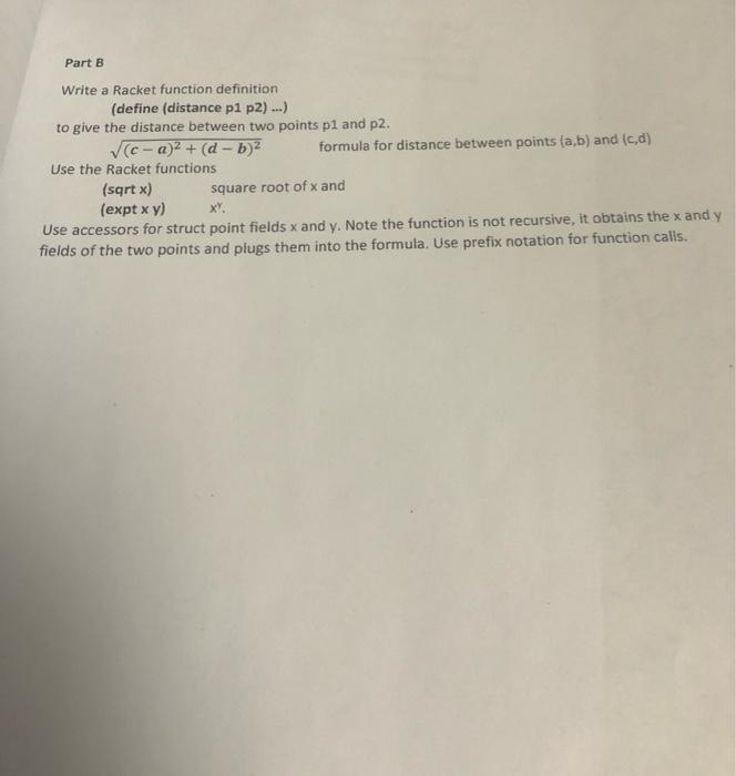 Solved Problem 4: Racket Struct The (struct ...) command in | Chegg.com