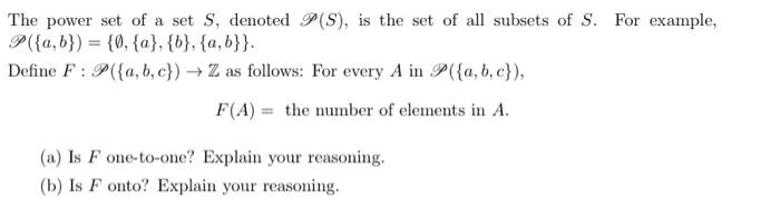 Solved The power set of a set S, denoted P(S), is the set of | Chegg.com