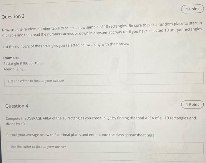 Consider the population of 100 rectangles pictured | Chegg.com