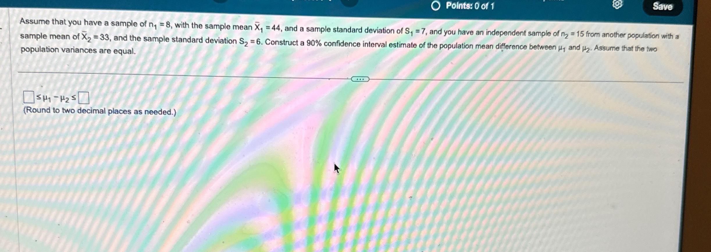 Solved Polnts: 0 of 1Savepopulation variances are | Chegg.com Solved Polnts: 0 of 1Savepopulation variances are | Chegg.com