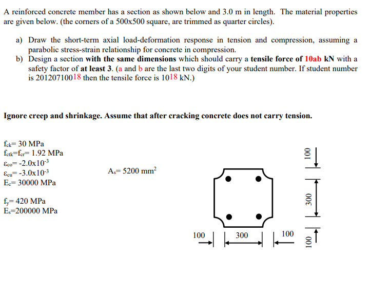 Solved Ignore creep and shrinkage. Assume that after | Chegg.com