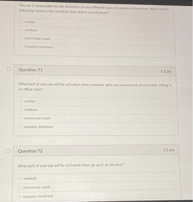 Solved The Oval And Round Windows Are Openings Into The Chegg