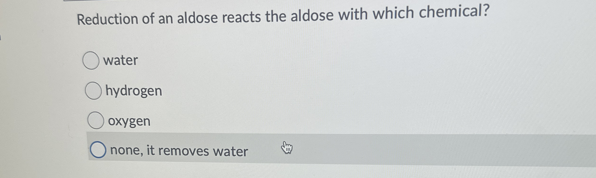 Solved Reduction of an aldose reacts the aldose with which | Chegg.com
