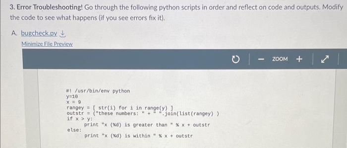 Solved 3. Error Troubleshooting! Go through the following | Chegg.com