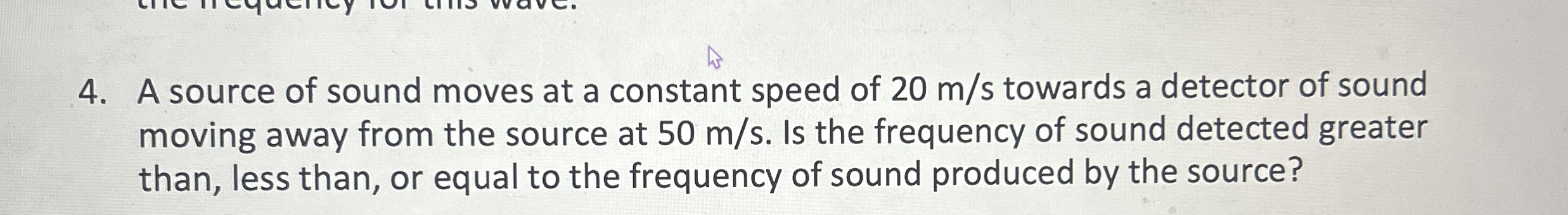 Solved A source of sound moves at a constant speed of 20ms | Chegg.com