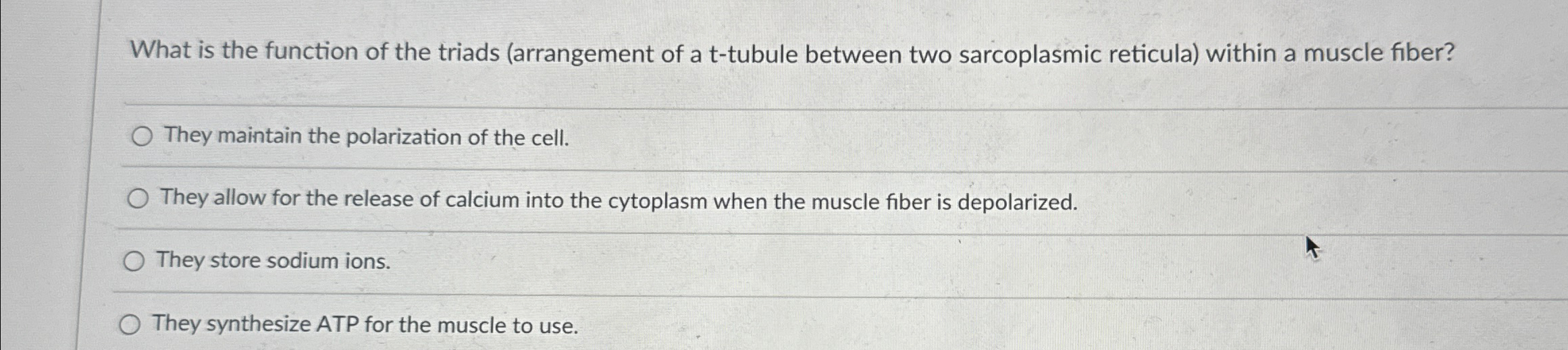 Solved What is the function of the triads (arrangement of a | Chegg.com