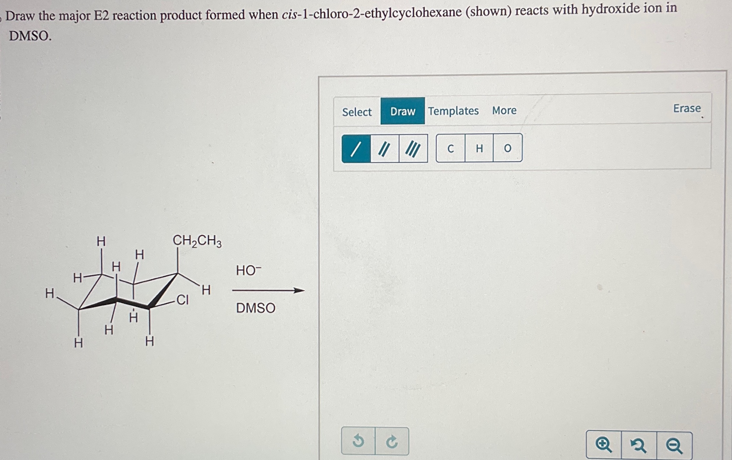 Solved Draw the major E2 ﻿reaction product formed when | Chegg.com