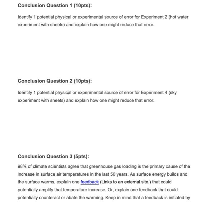 Solved Conclusion Question 1 (10pts): Identify 1 potential | Chegg.com