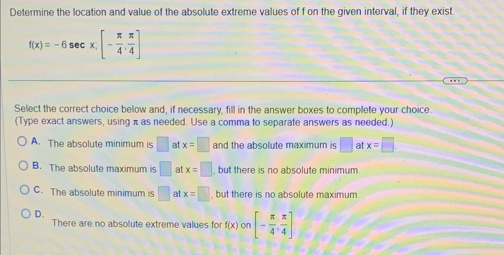 Solved Determine the location and value of the absolute | Chegg.com