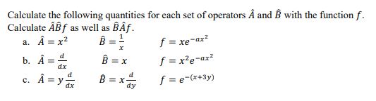 Solved Calculate the following quantities for each set of | Chegg.com