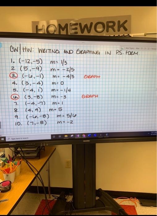 Solved HOMEWORK (1-رها-) .3 CW HW: WRITING AND GRAPHING IN | Chegg.com