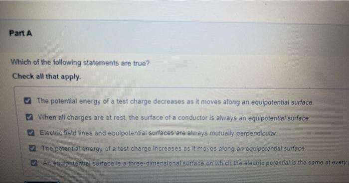 Solved Which of the following statements are true? Check all | Chegg.com