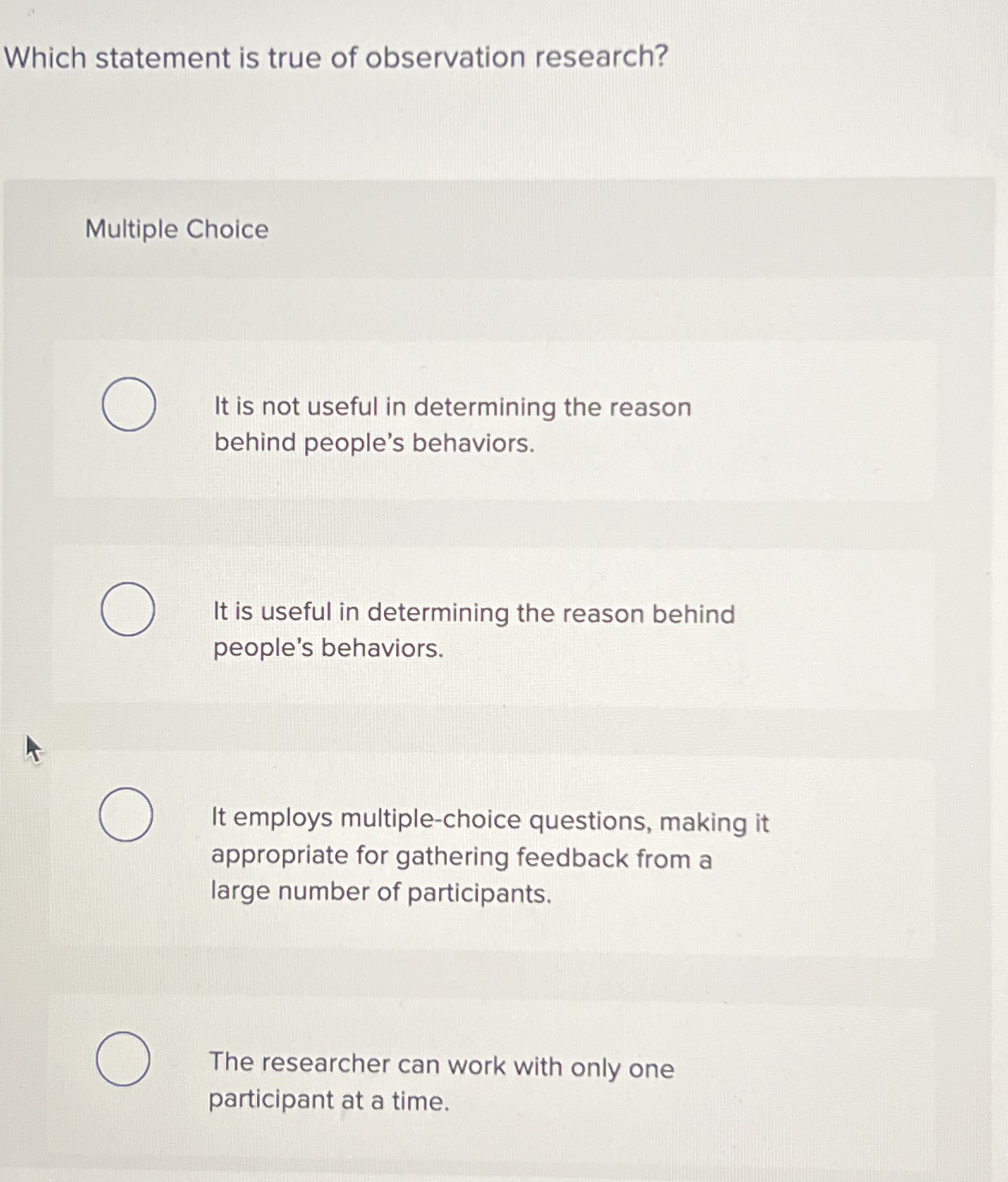 Solved Which statement is true of observation | Chegg.com