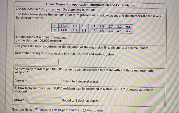 Solved Linear Regression Application, Interpolation and | Chegg.com