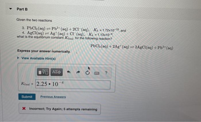 Solved Adding Equilibrium Reactions Learning Goal: To | Chegg.com