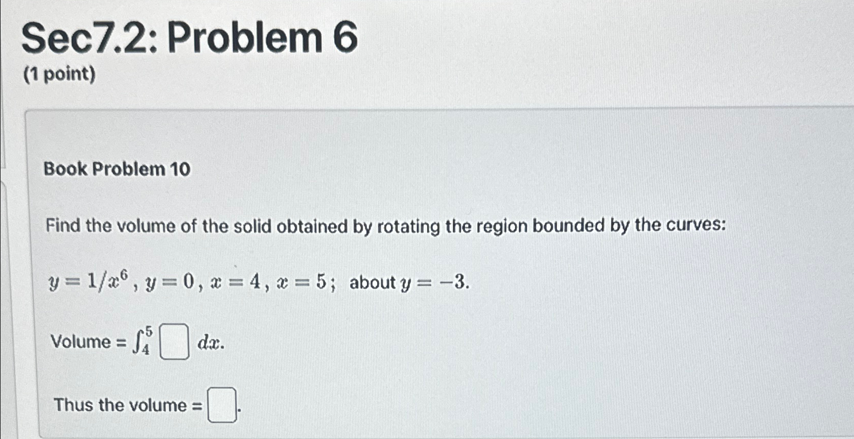 Solved Sec7.2: Problem 6(1 ﻿point)Book Problem 10Find the | Chegg.com