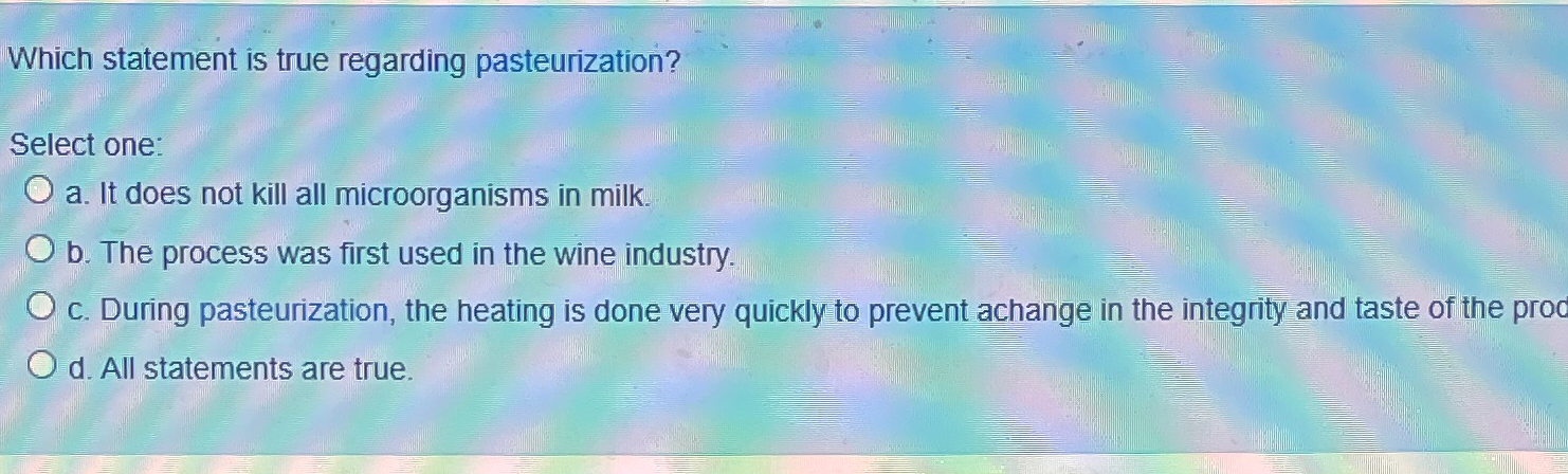 Solved Which statement is true regarding | Chegg.com