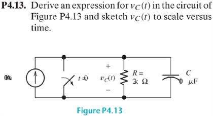 Solved Derive an expression for vc(t) in the circuit of | Chegg.com