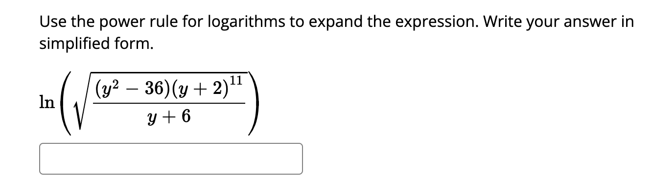 Solved Use the power rule for logarithms to expand the | Chegg.com