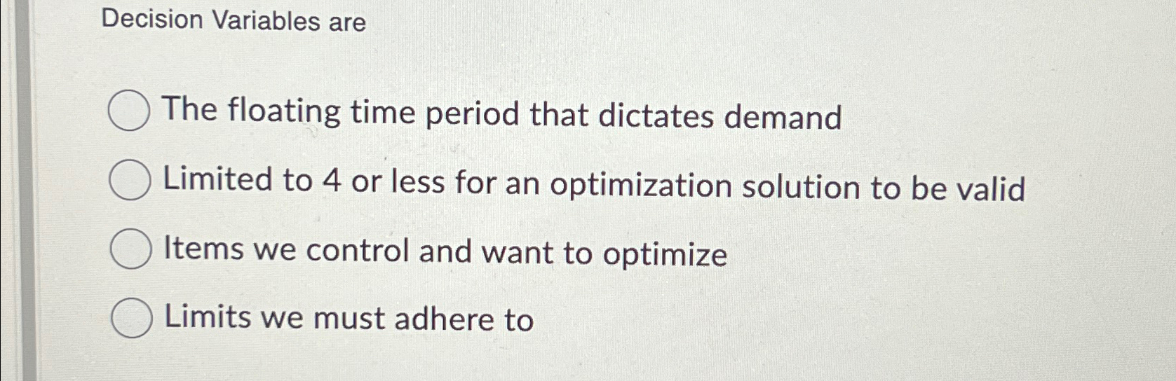Solved Decision Variables areThe floating time period that | Chegg.com