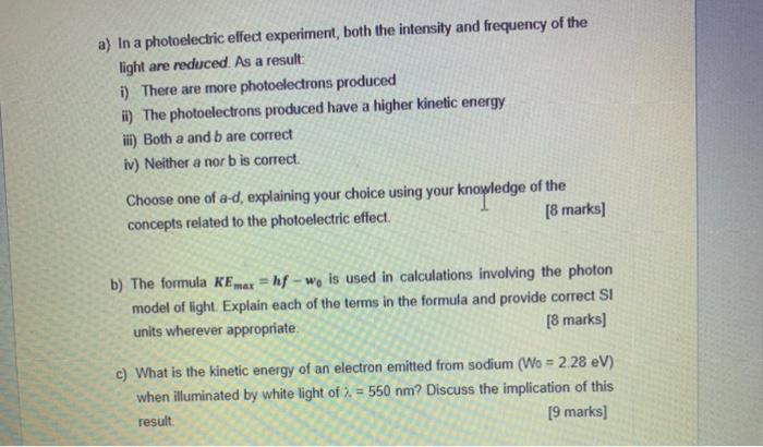 Solved 5. Photon Model [25 marks] a. \\( E=\\frac{h c}{2} | Chegg.com