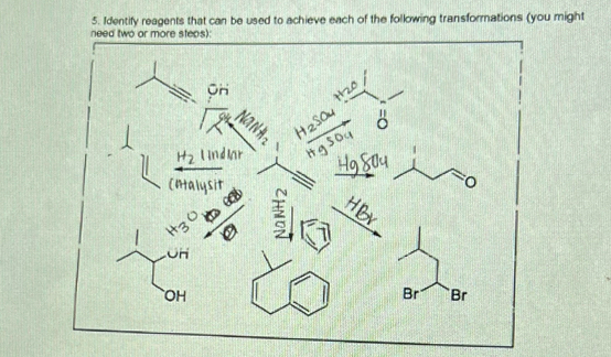 Solved Identify reagents that can be used to achieve each of | Chegg.com