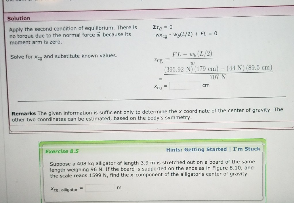 Solved Solution Apply the second condition of equilibrium. | Chegg.com