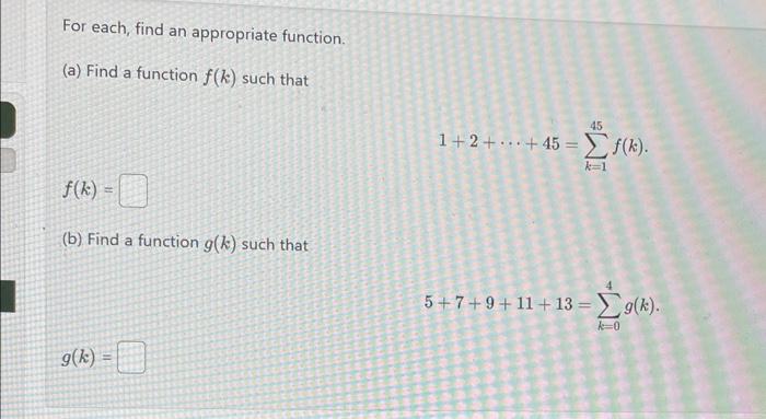 Solved For each sequence, find a closed formula for the | Chegg.com