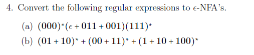 Convert the following regular expressions to | Chegg.com