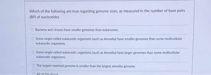 Solved Which of the following are true regarding genome | Chegg.com