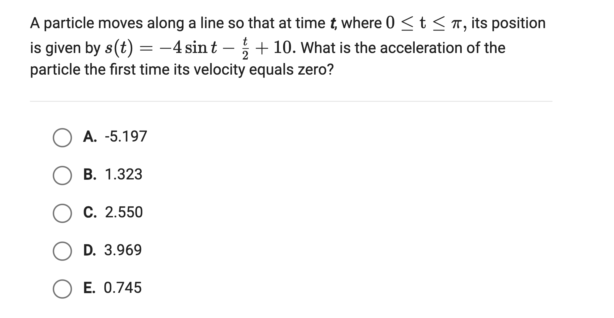 Solved A particle moves along a line so that at time t, | Chegg.com