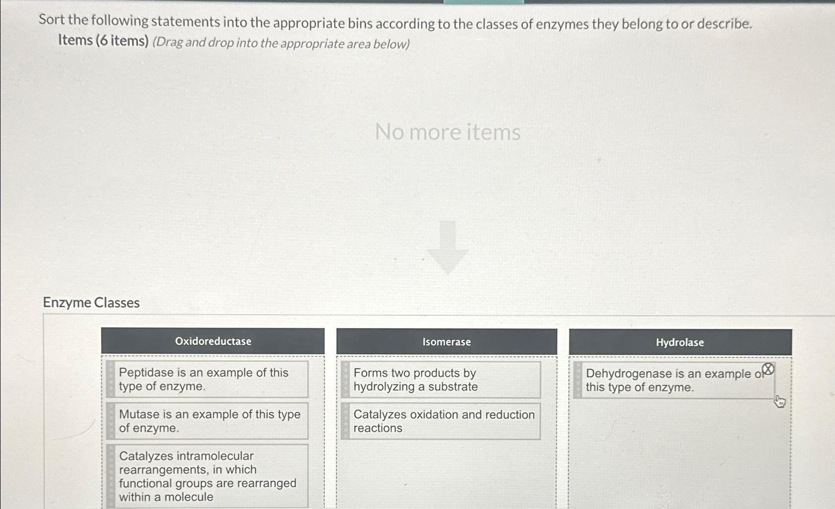 Solved Sort the following statements into the appropriate | Chegg.com