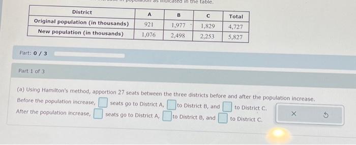 Solved (a) Using Hamilton's method, apportion 27 seats | Chegg.com