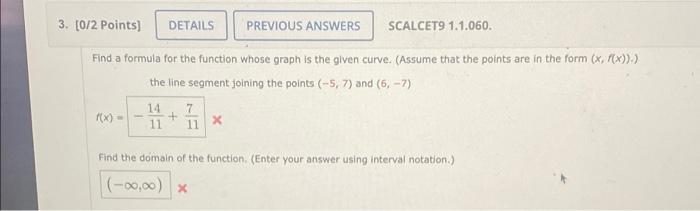 Solved 3. (0/2 points) DETAILS PREVIOUS ANSWERS SCALCET9 | Chegg.com