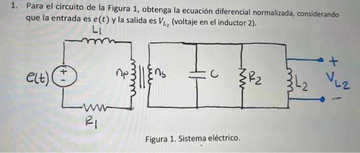 Solved Para el circuito de la Figura 1, obtenga la ecuación | Chegg.com