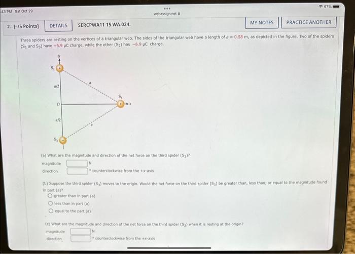 Solved Three spiders are resting on the vertices of a | Chegg.com