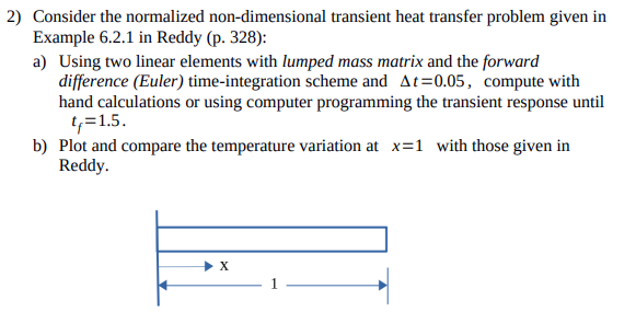 Solved Consider the normalized non-dimensional transient | Chegg.com