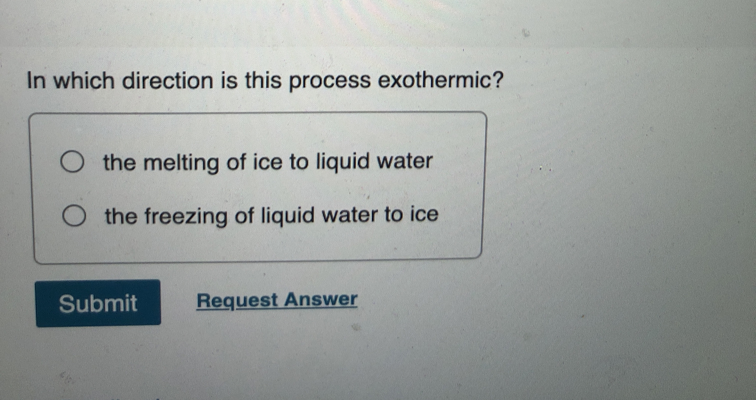 [Solved]: In which direction is this process exothermic? the