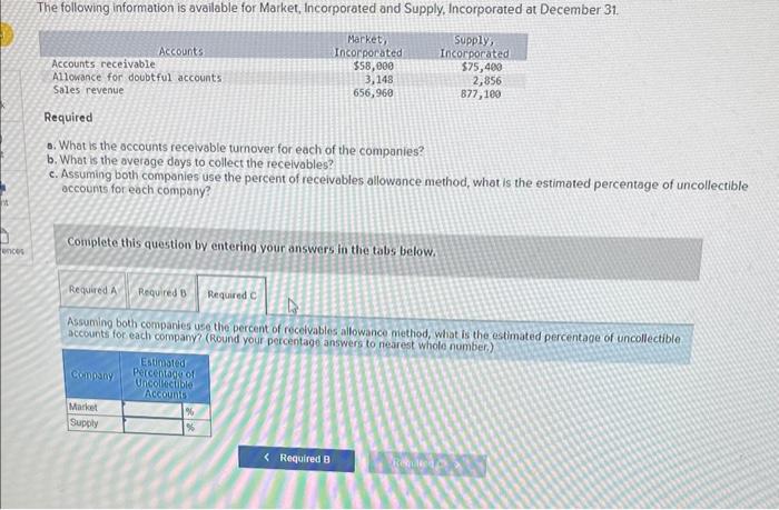 Solved Exercise 7-16A (Algo) Accounts receivable turnover | Chegg.com