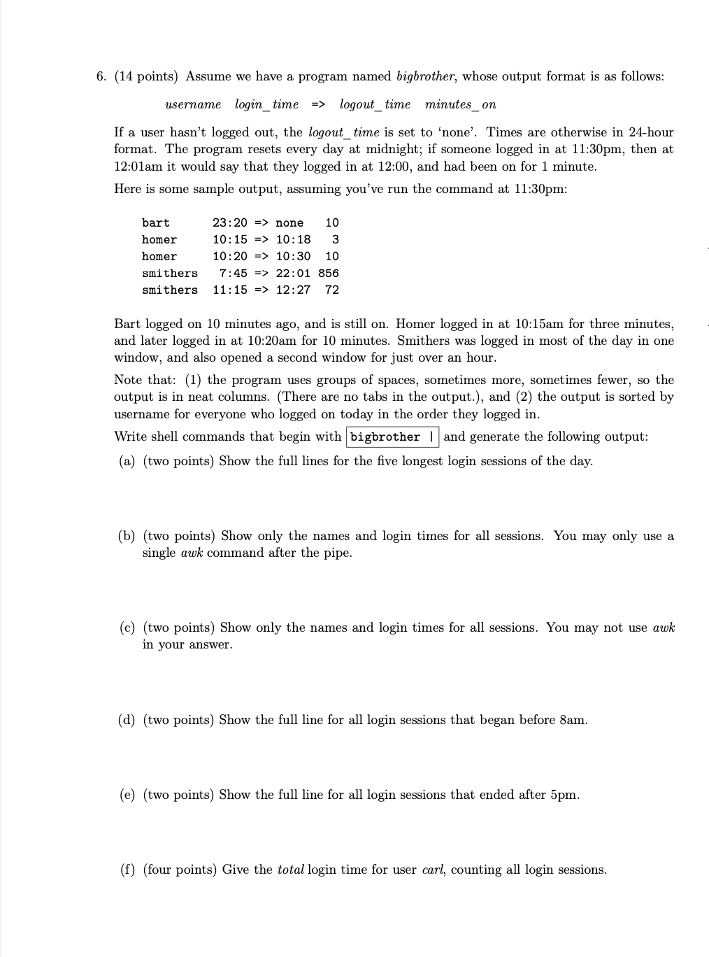 Solved (14 ﻿points) ﻿Assume we have a program named | Chegg.com