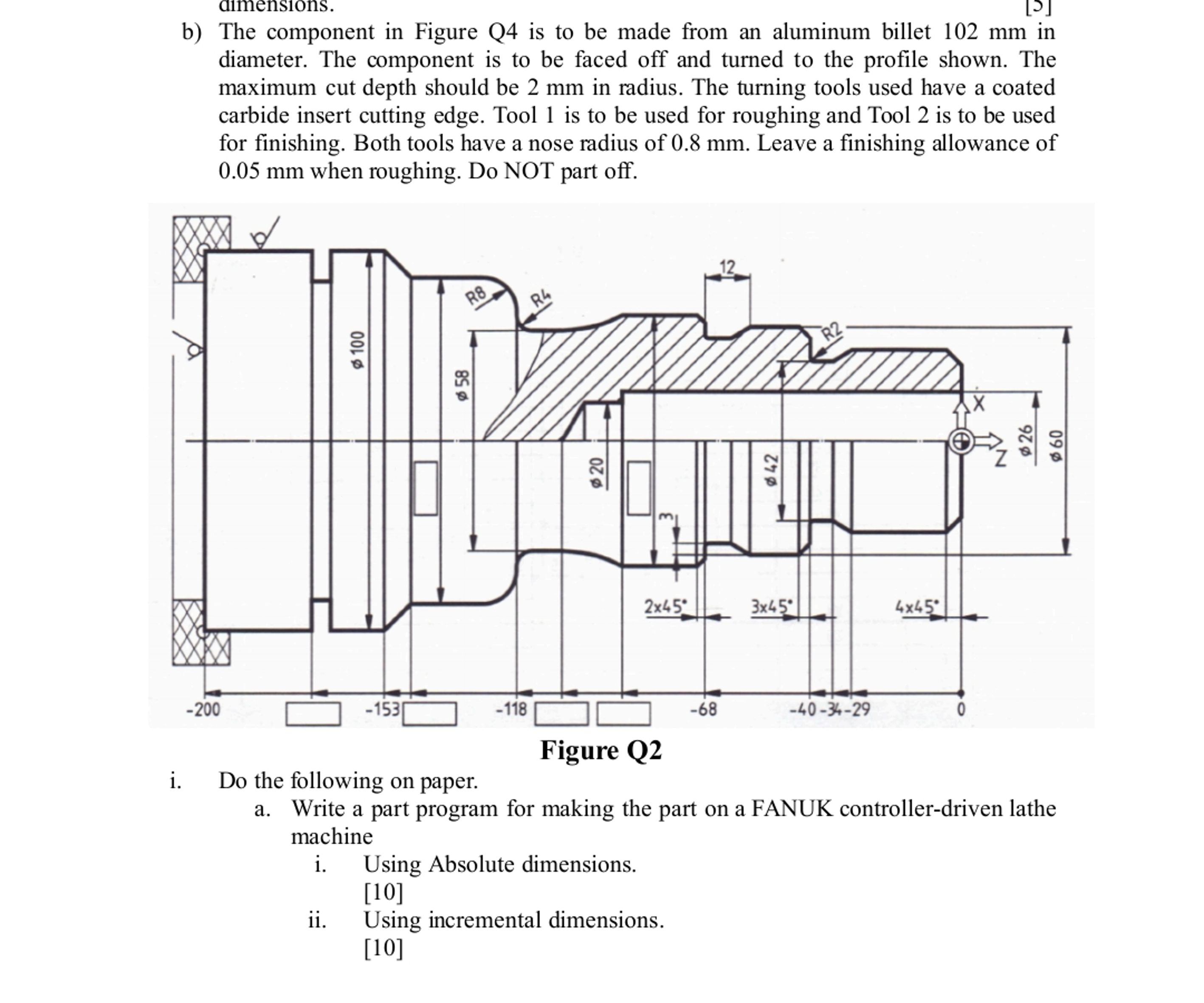 Solved b) ﻿The component in Figure Q4 ﻿is to be made from an | Chegg.com