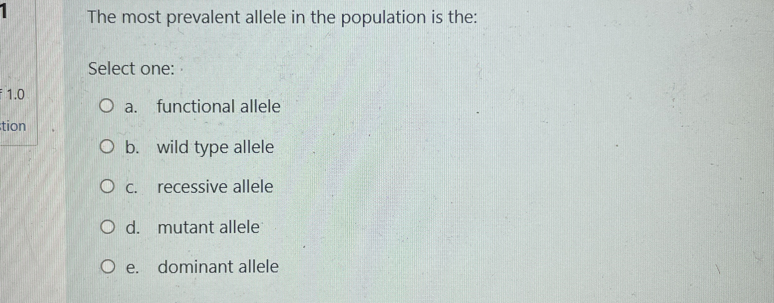 Solved The most prevalent allele in the population is | Chegg.com