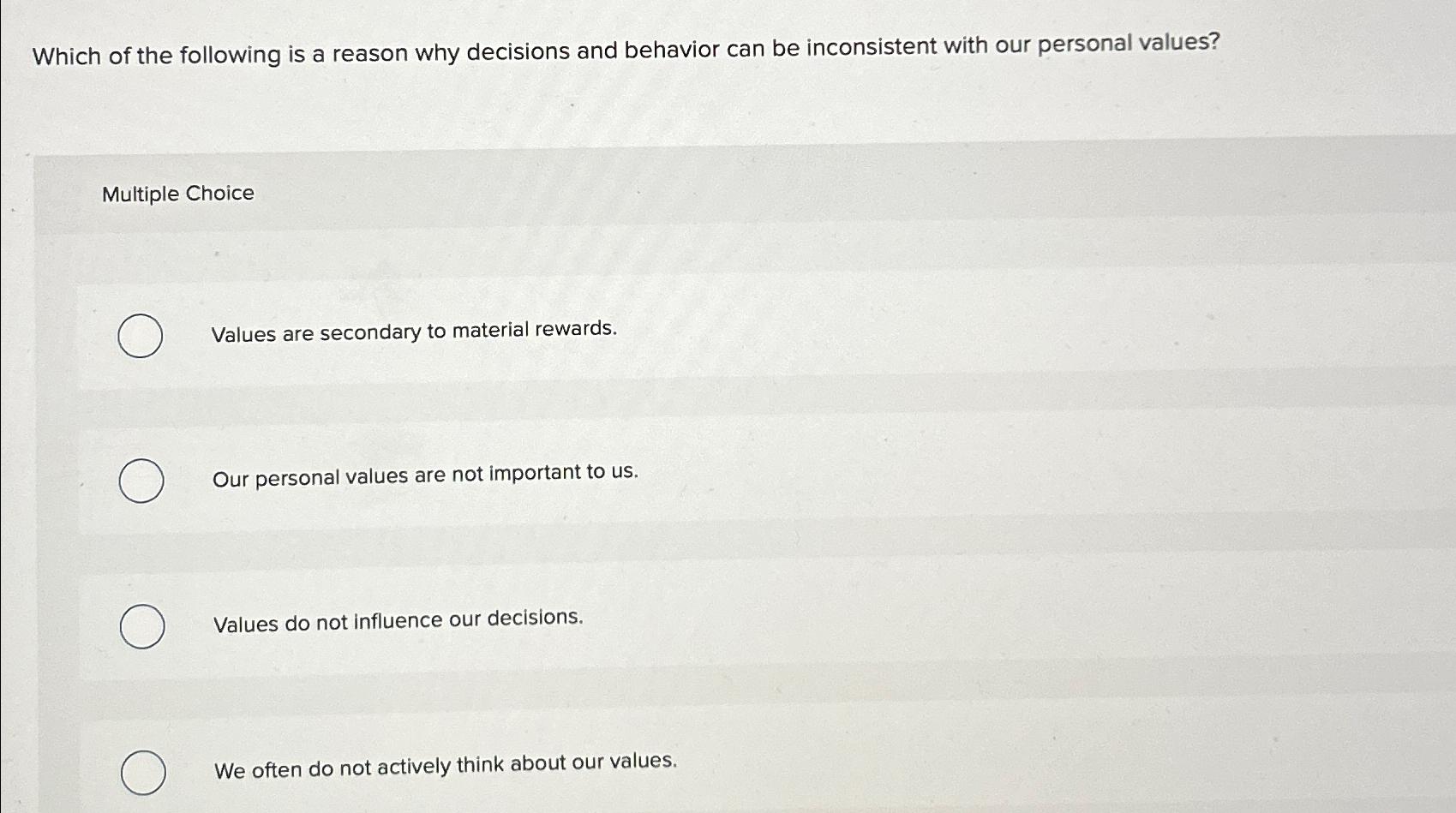 Solved Which of the following is a reason why decisions and | Chegg.com